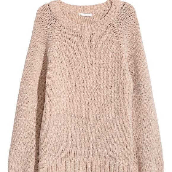 H&M | Sweaters | Hm Beige Tan Glitter Sparkle Knit Sweater | Poshmark